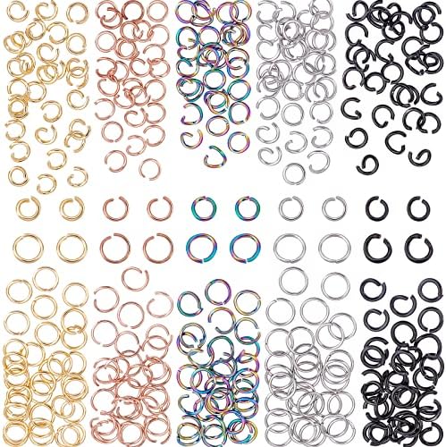 Amazon.com: UNICRAFTALE About 300Pcs 5 Colors Stainless Steel Jump ...