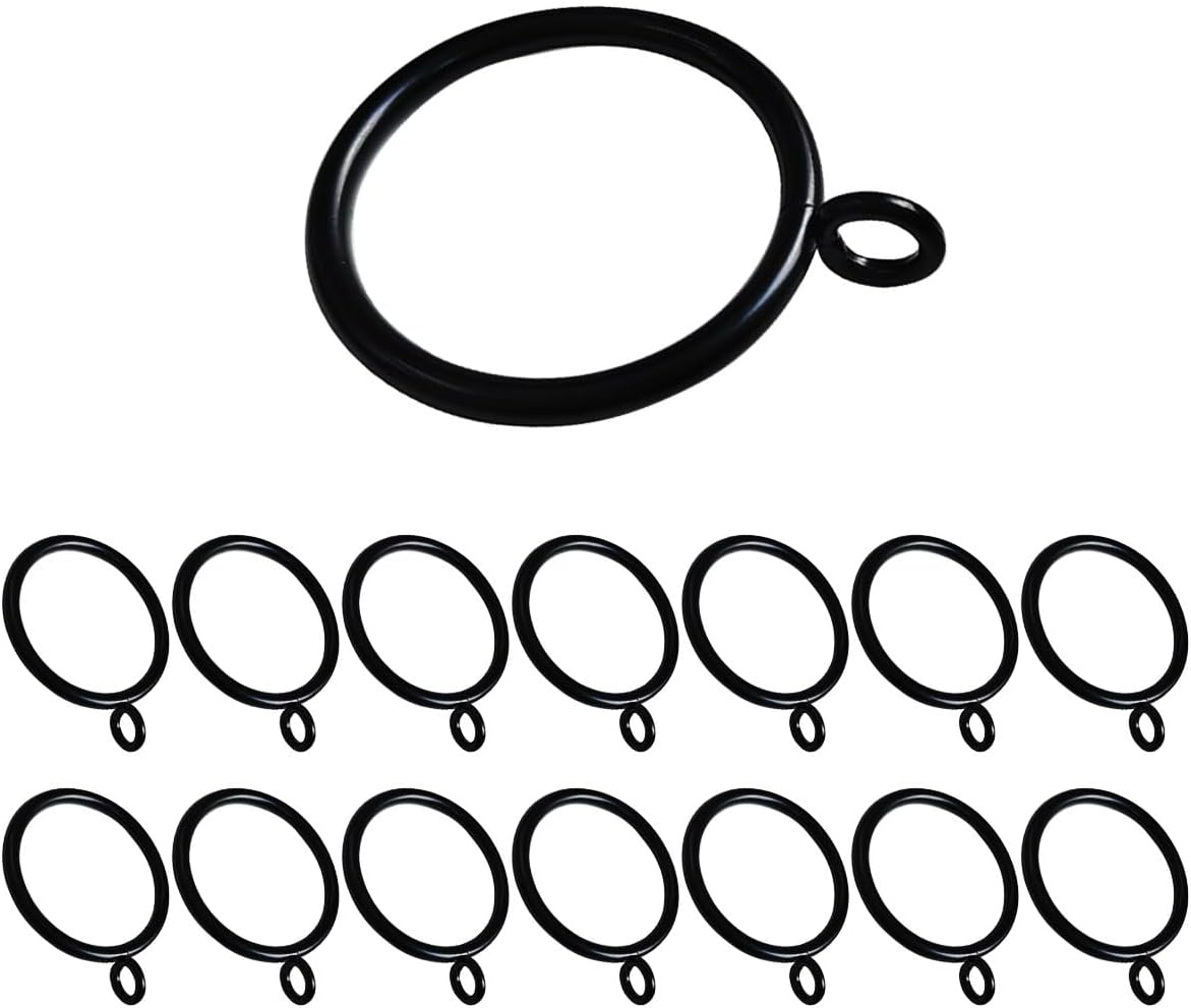 Amazon.com: TWOPAGES 12 Pack Curtain Rings with Eyelets, 1.5 Inch Black ...