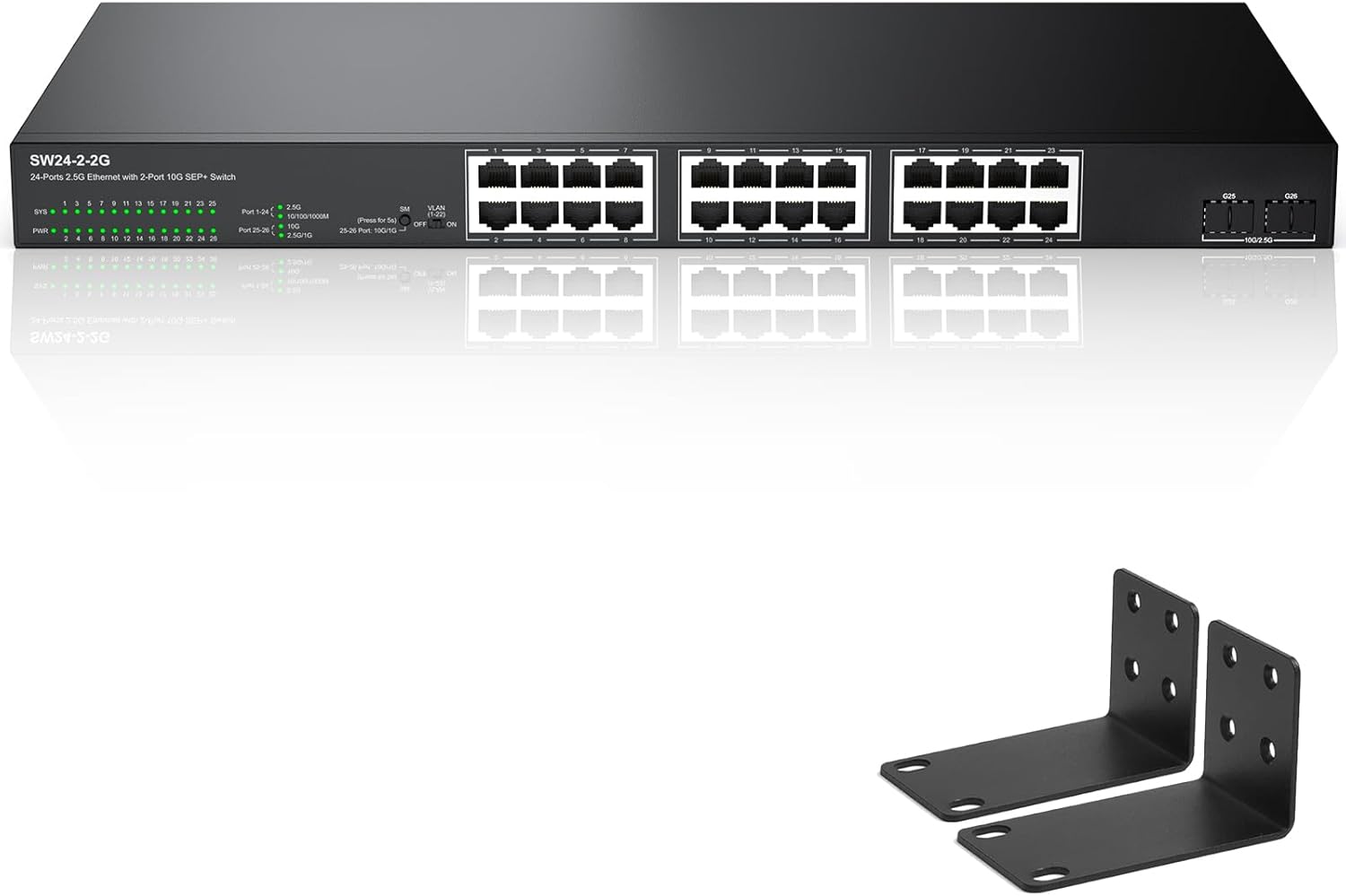 Amazon.com: 24 Port 2.5G Web Managed Ethernet Network Switch 24 x 2.5 ...