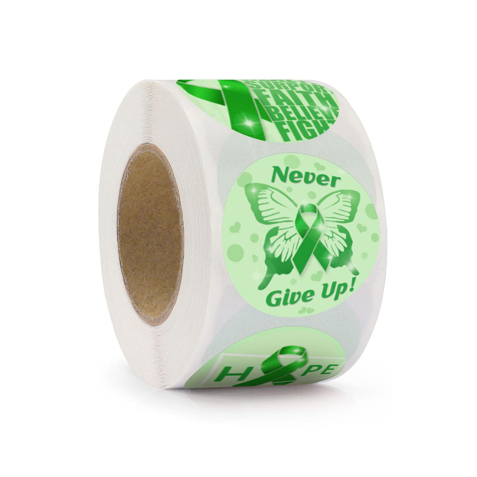 WANDIC Green Ribbon Sticker, 500 Pcs Green Ribbon Awareness Stickers ...