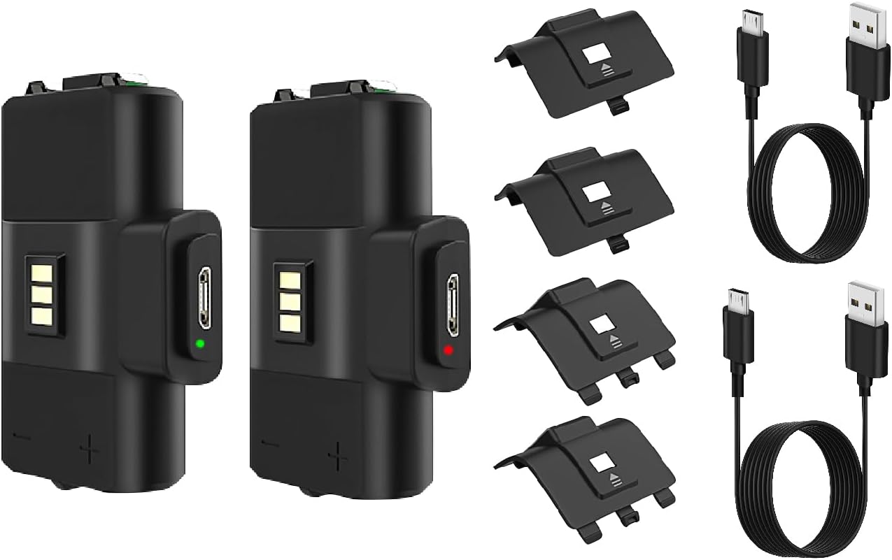 Amazon.com: Rechargeable Controller Battery Pack with 4 Cover Play and ...