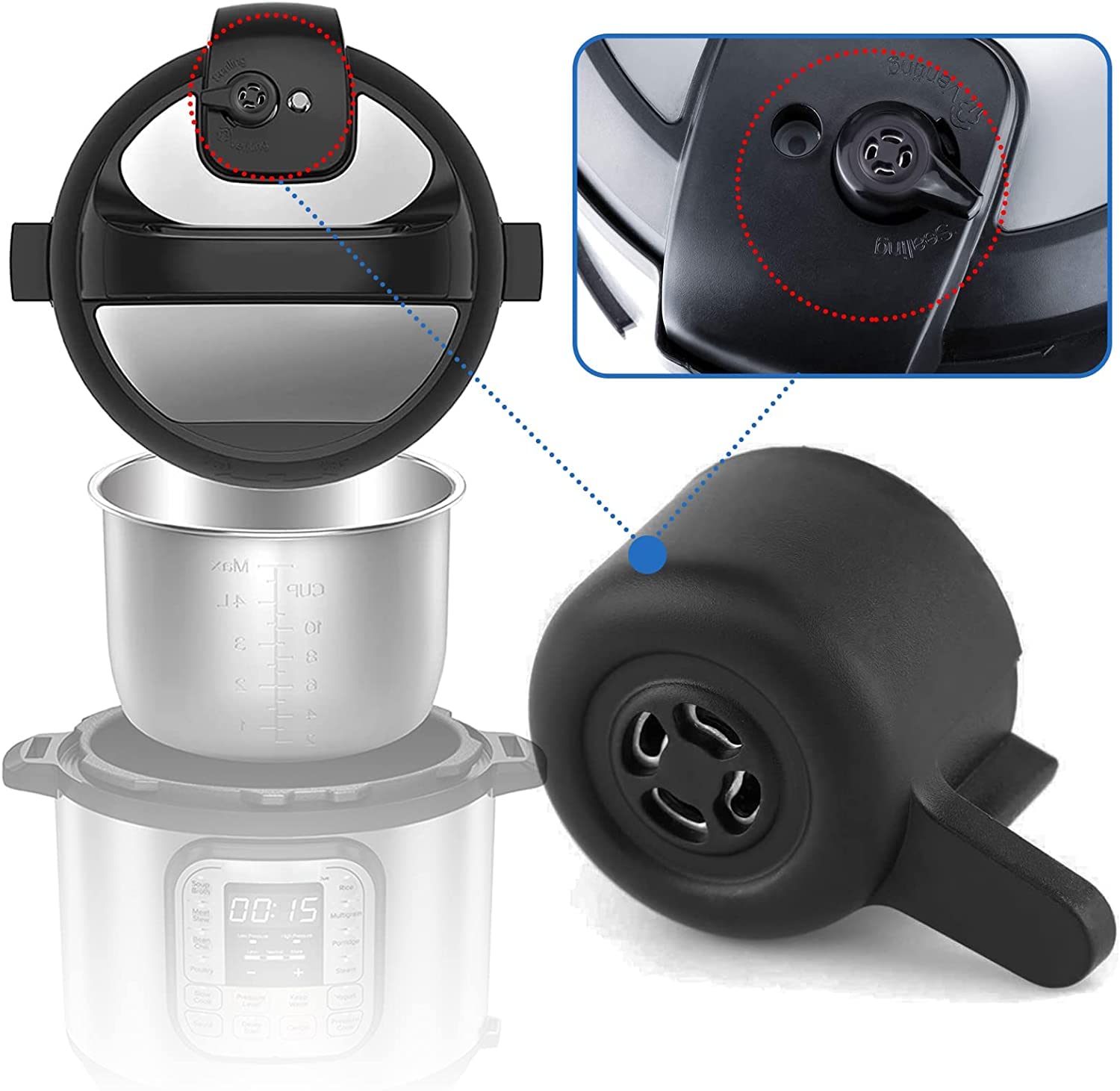 Snapklik.com : Steam Release Handle Steam Valve For Ninja Foodi OP301 9 ...