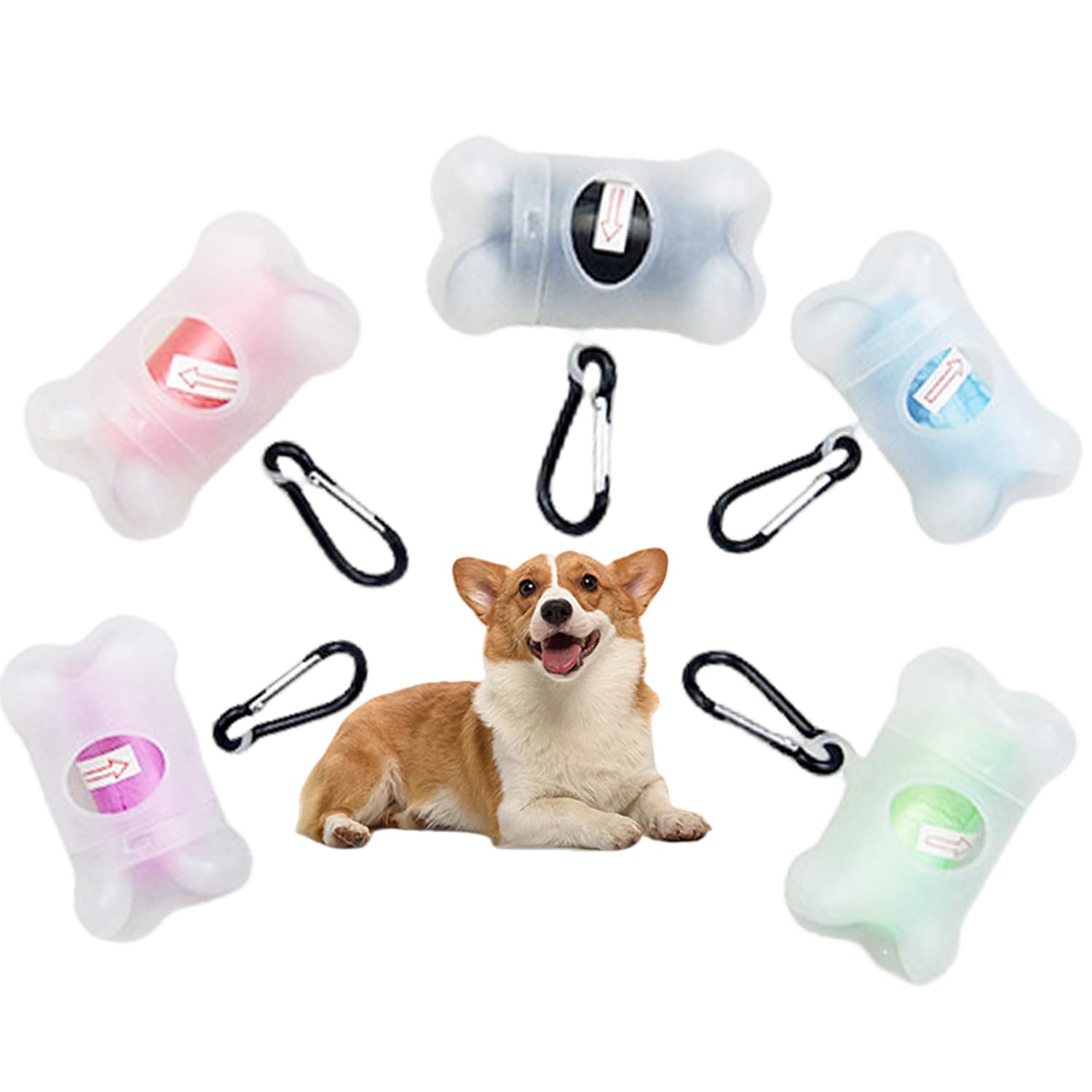 Amazon.com: 5pcs Plastic Clear Dog Poop Bag Holder Bone Shaped ...