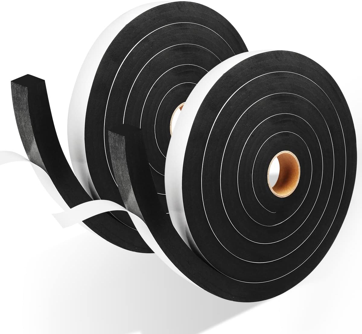 Windows Sealing Tape 2-Pack, 1/2 Inch Wide X 1/2 Inch Thick, Closed Cell Foam Adhesive Rubber ...