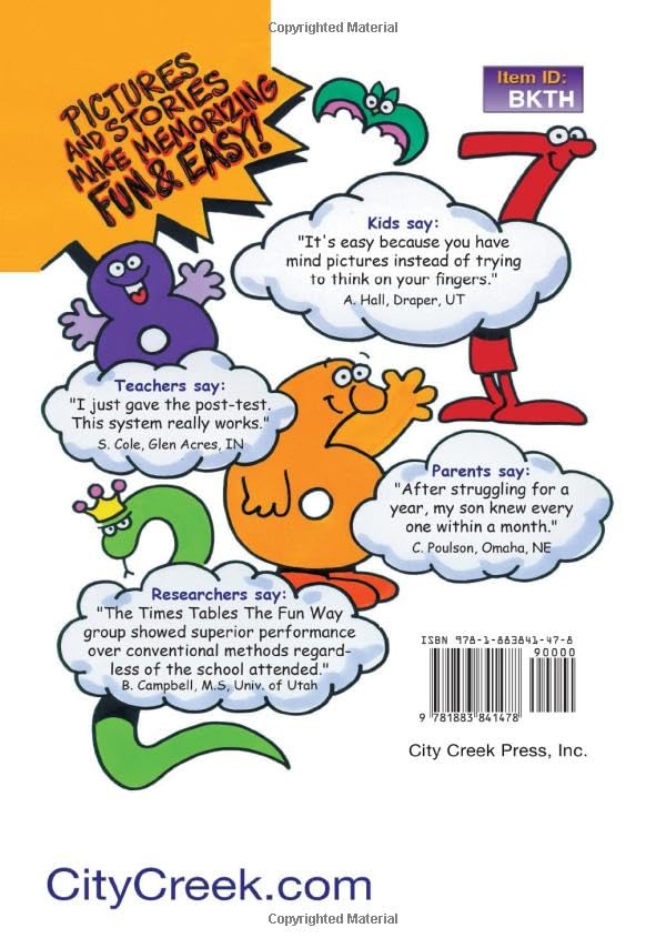 Snapklik.com : Times Tables The Fun Way Book For Kids: A Picture And ...