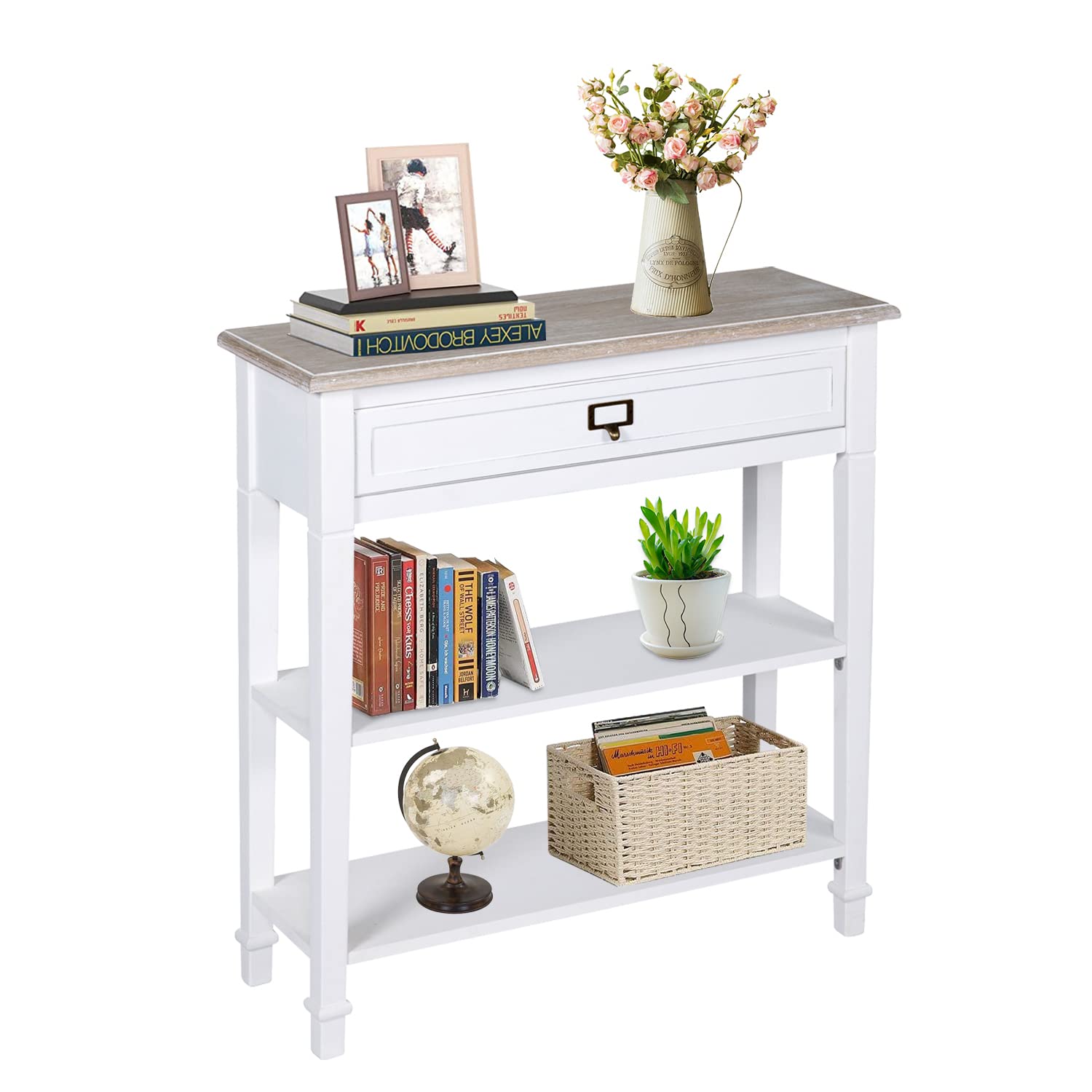Amazon.com: MOTION Narrow Entryway Table - 3 Tier Console Tables for ...