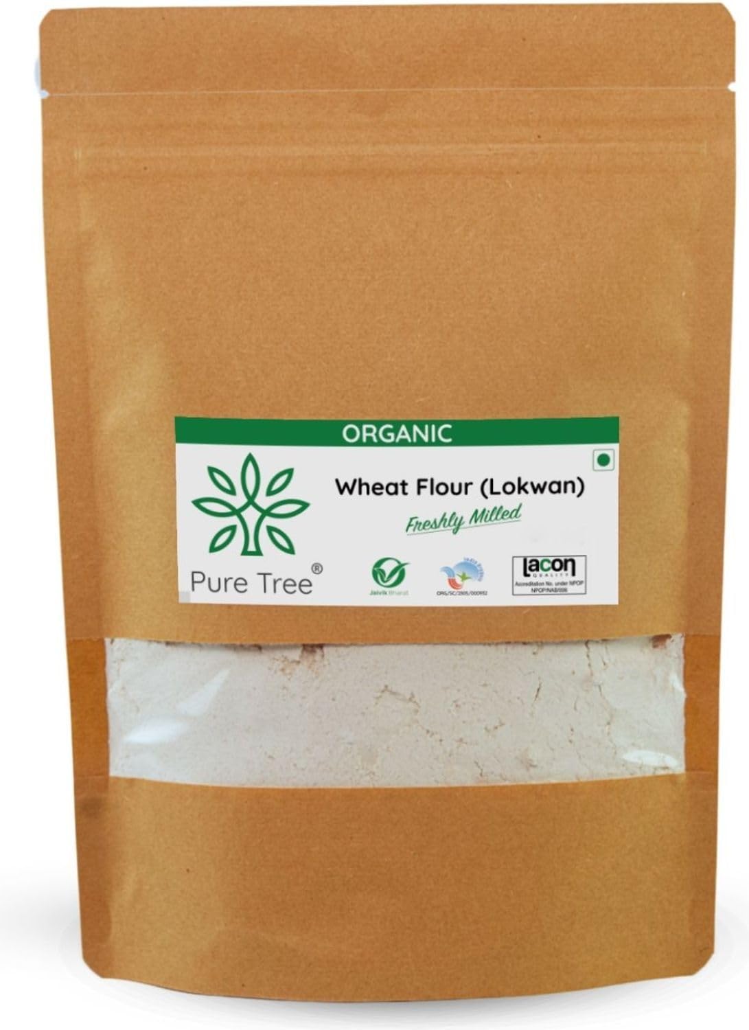 Pure Tree Certified Organic Freshly Milled Lokwan Wheat Flour | 900 g ...