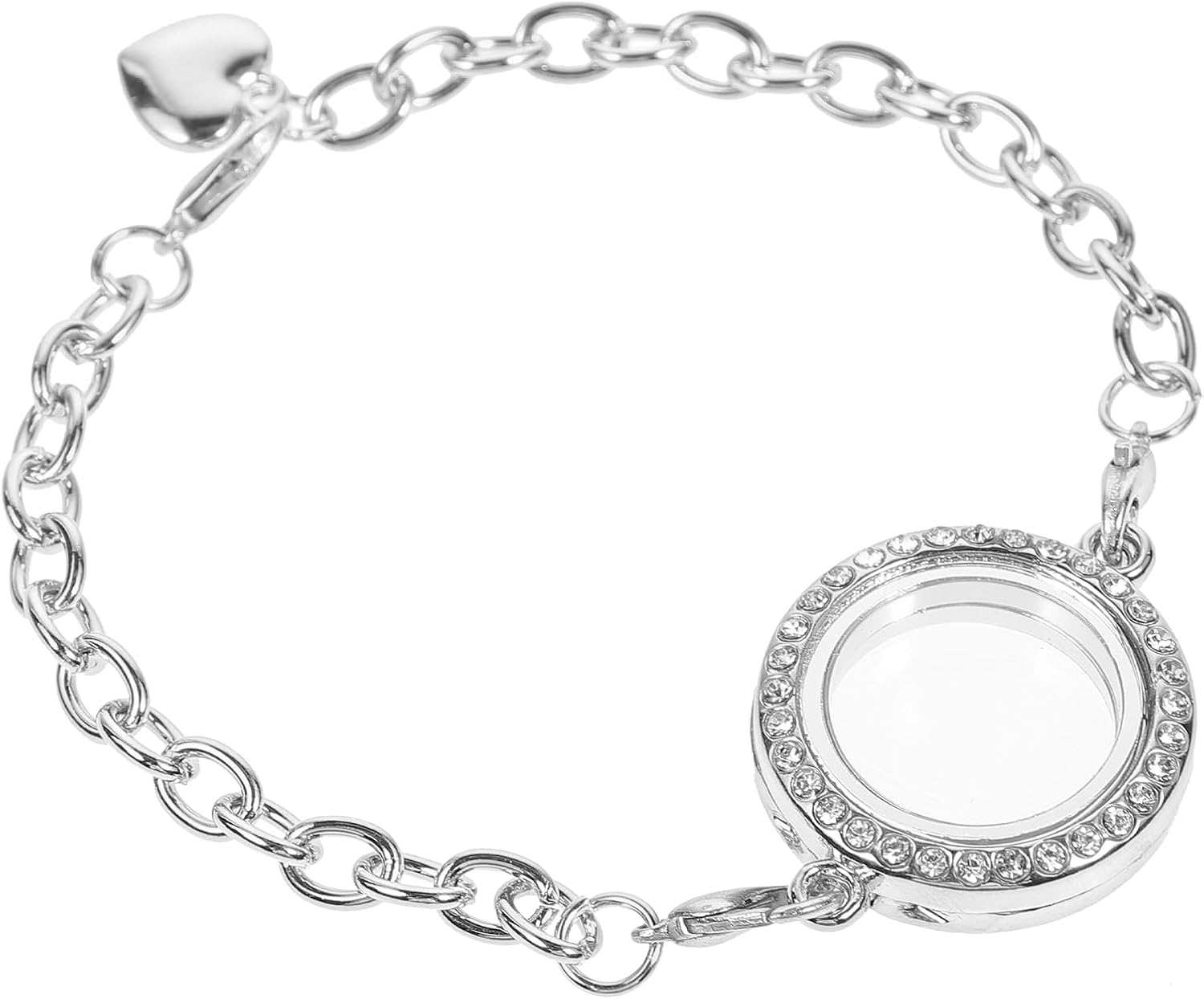 Amazon.com: LUOEM Floating Locket Bracelet Crystal Living Memory Locket ...