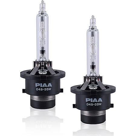 Amazon.co.jp: PIAA ヘッドライト用 HIDバルブ 純正交換用 6000K ブルーホワイト 3200lm D4R/D4S 共用 車検対応 2個入 HL604 : 車＆バイク