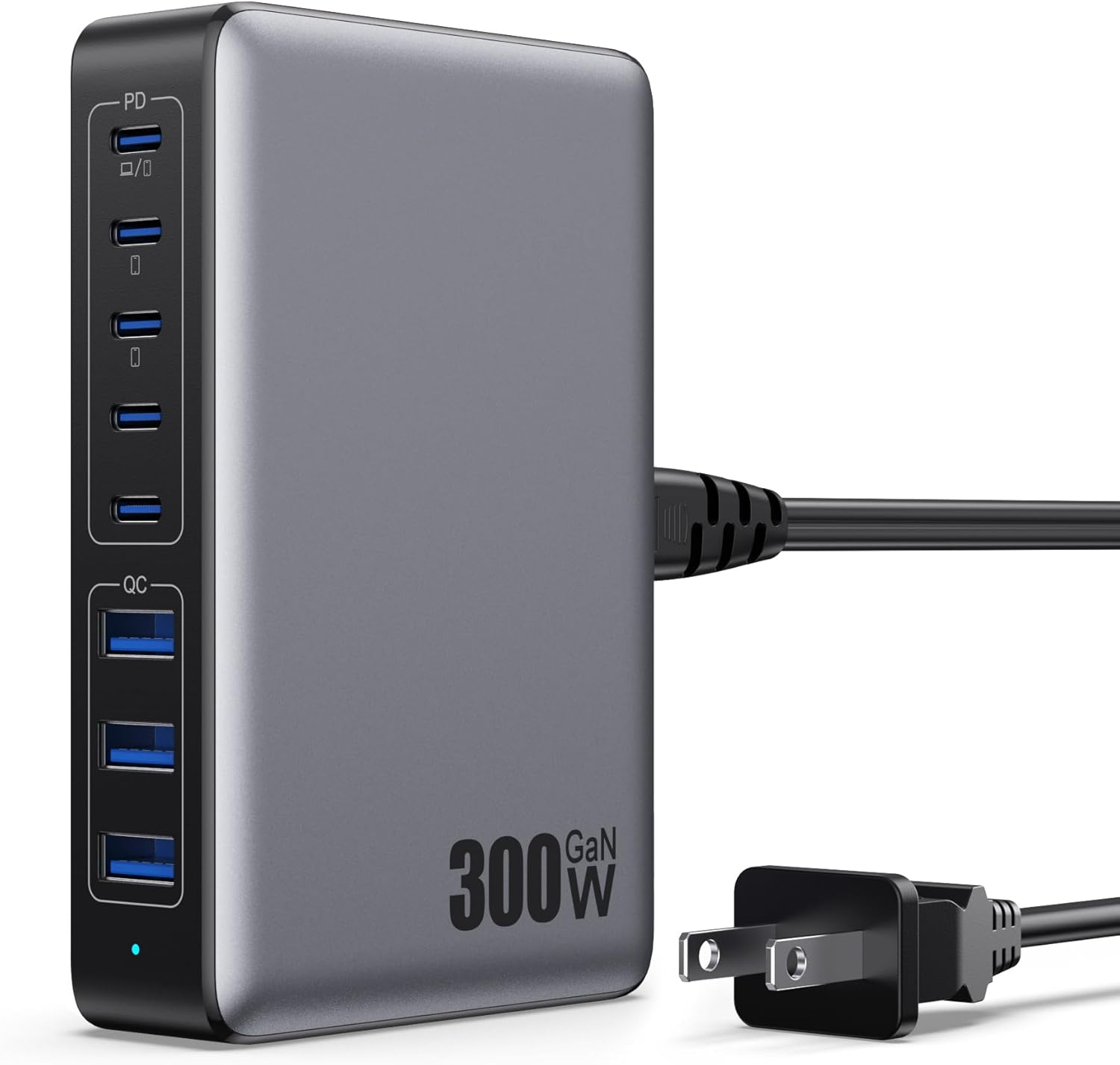 Amazon.com: USB C Charger 300W USB C Charger Block GaN IV 8-Port Fast Charging Station Hub ...