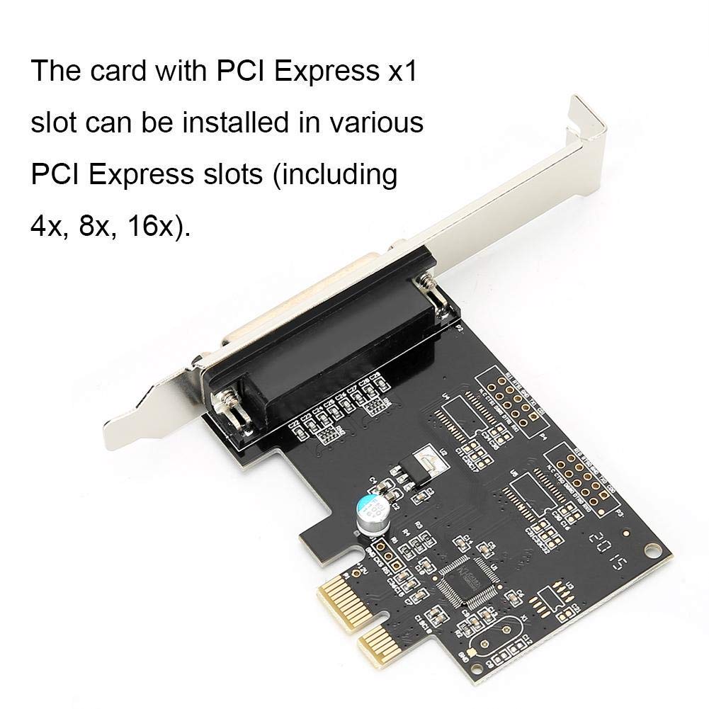 1 Port Parallel PCIe Adapter Print Port LPT Card For DOS Windows MAC ...