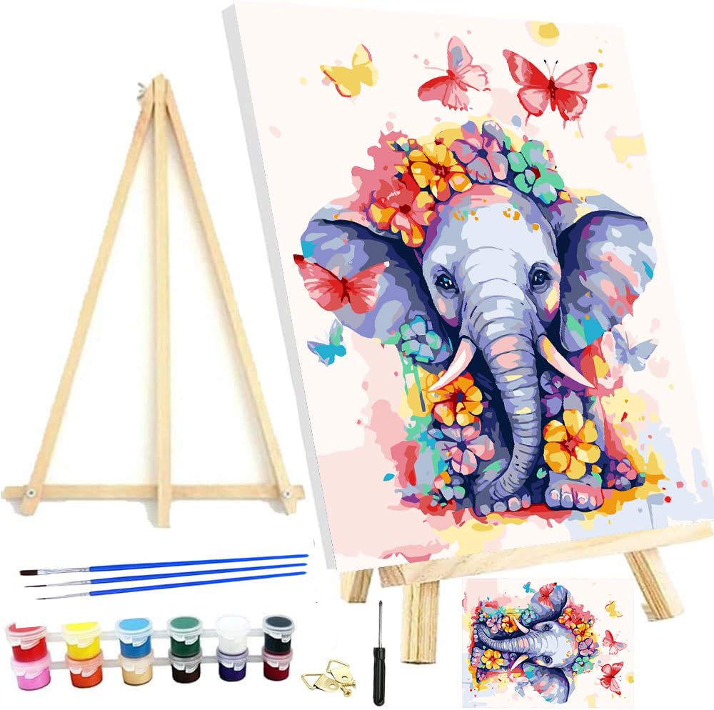 Amazon.com: Meothan Framed Paint by Numbers Kits for Adults, Cute ...