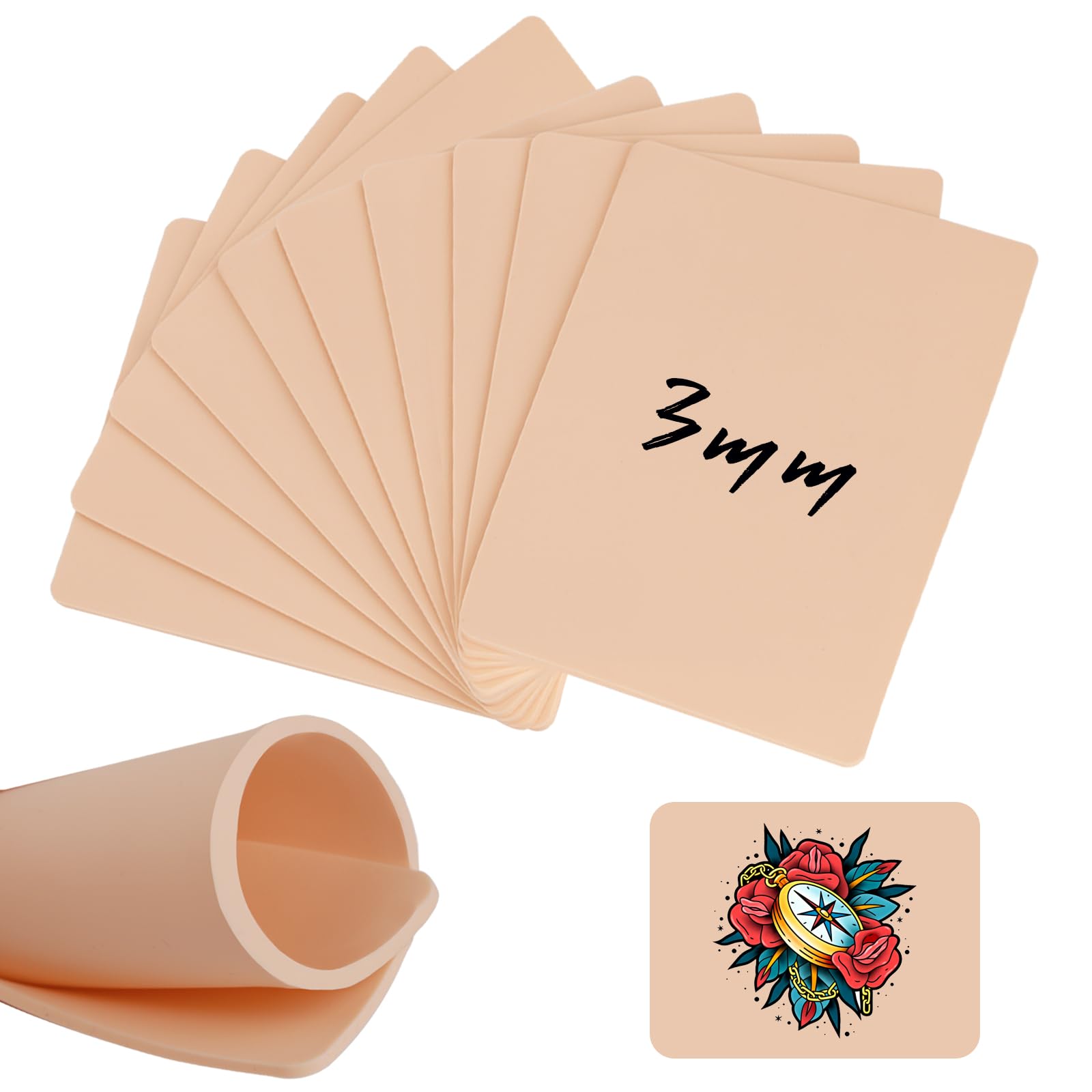 3mm Tattoo Skin Practice - Combofix 10PCS Tattoo Fake Skin 3mm Thick ...