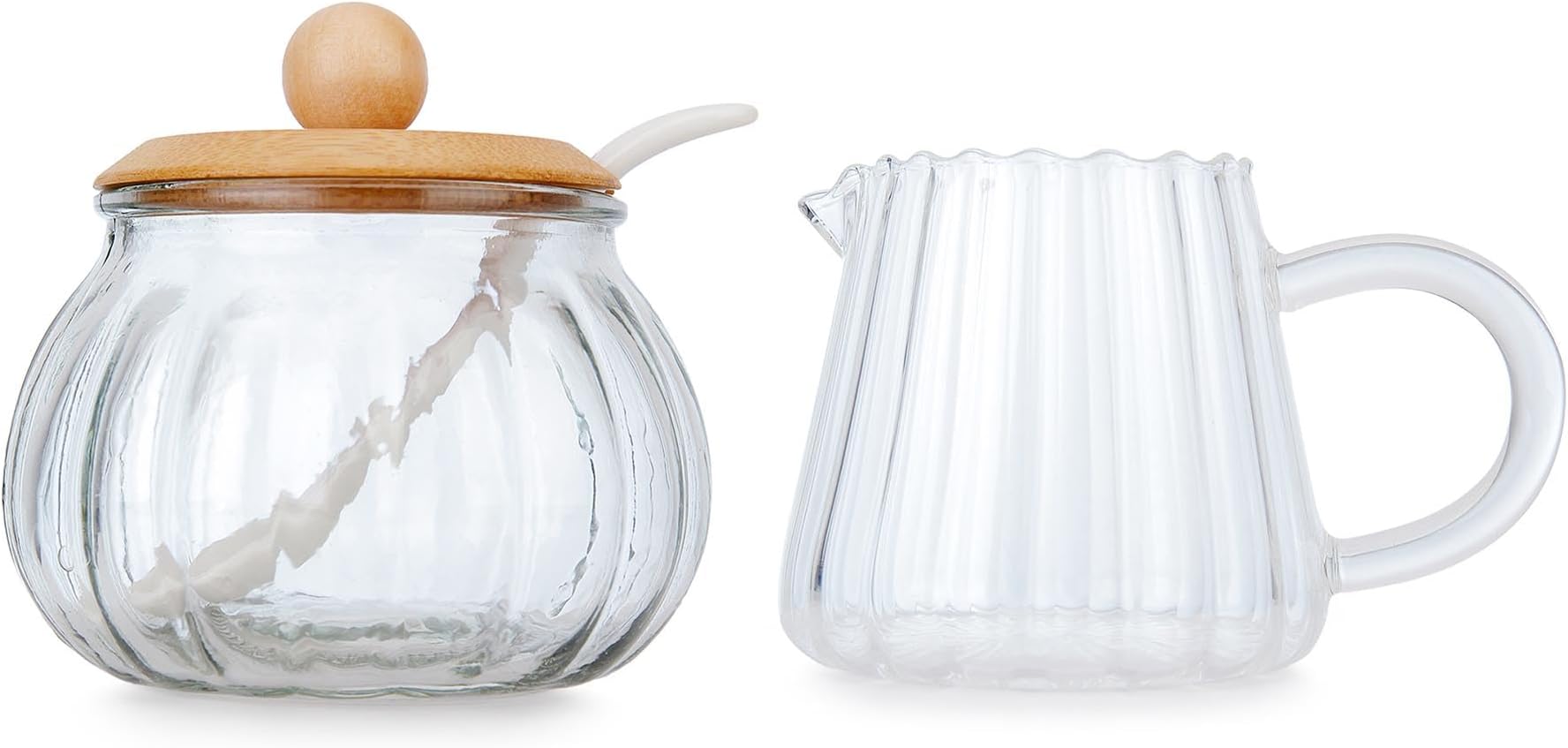 3-teilig Glas Milch- und Zucker-Set mit Deckel, Chase Chic 210ml ...