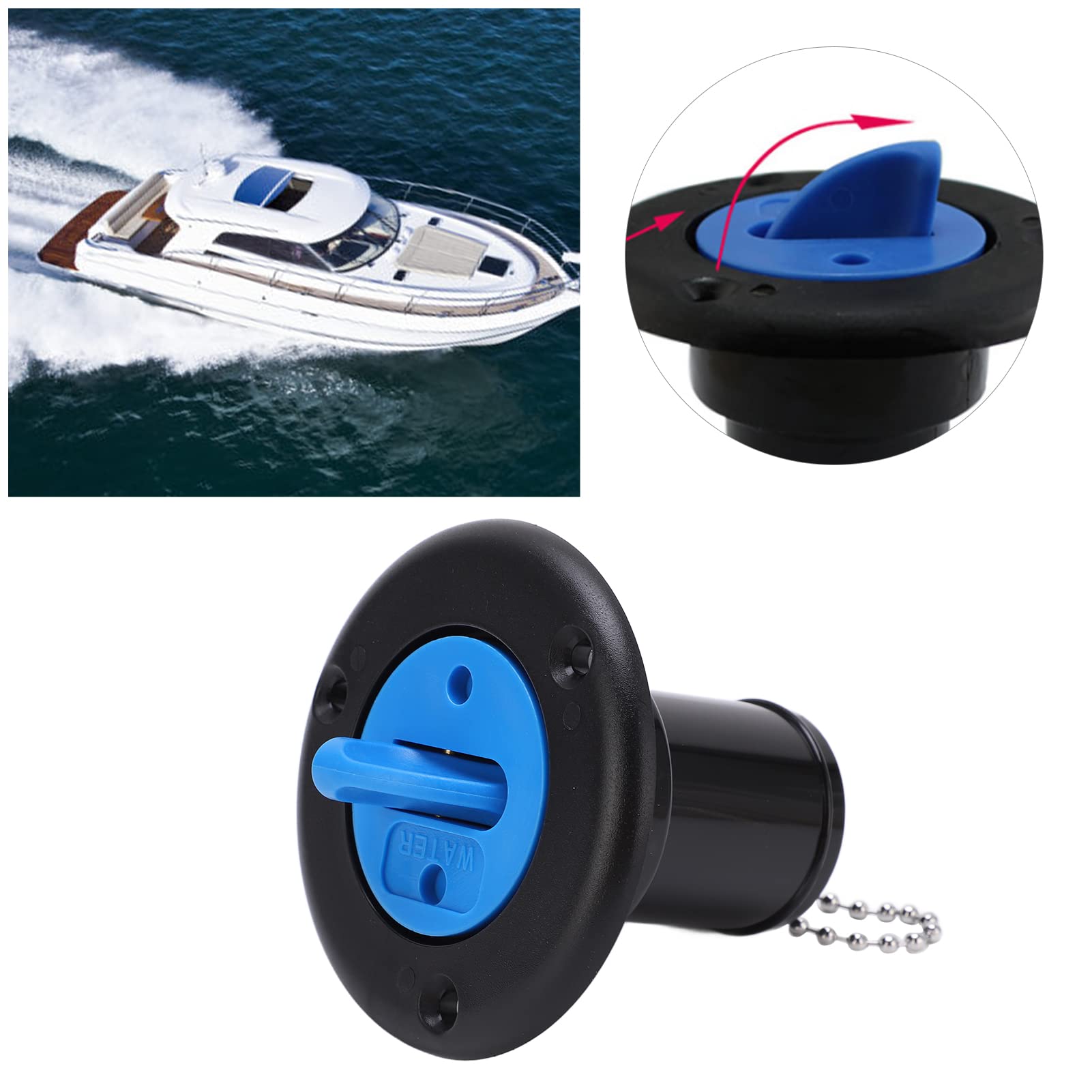 Alomejor Boat Water Fill Hatch Inlet 38mm Plastic Deck Water Filler ...