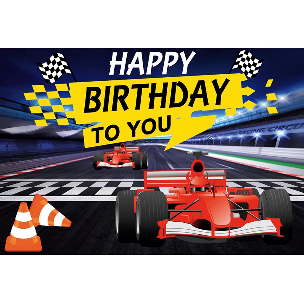 Buy DORCEV 7x5ft Happy Birthday to You Backdrop Racing Car Themed Game ...