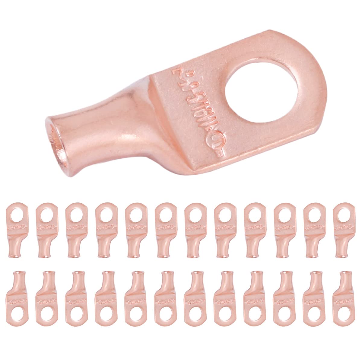 SELTERM 25pcs 8 AWG 5/16" Stud (Wide Pad) Battery Lugs, Ring Terminals ...