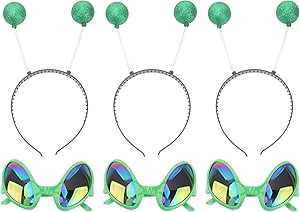 Amazon.com: Kichvoe 3 Pairs Alien Headband and Glasses Tentacle ...