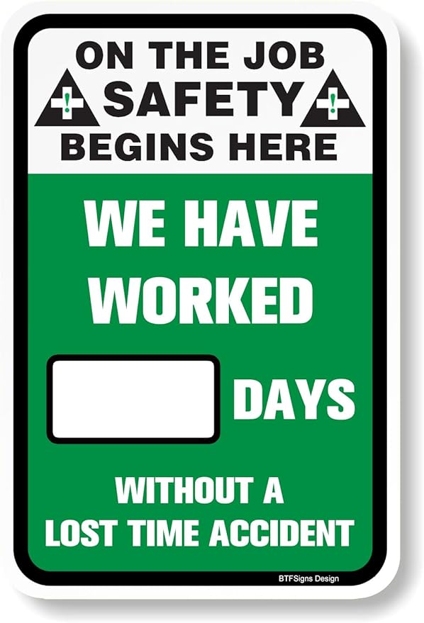 Amazon.com: BTFSigns Metal Aluminum Sign Dry Erase On The Job Safety ...