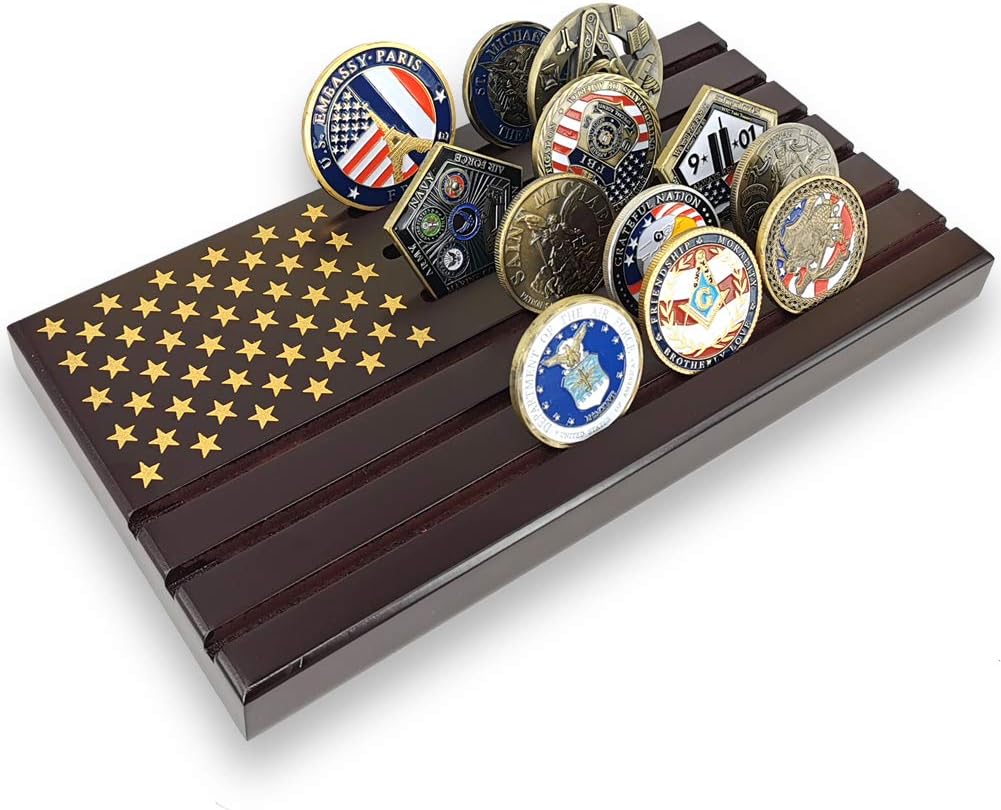 Amazon.com: PiaoHao American Flag 6 Row Challenge Coin Holder Military ...