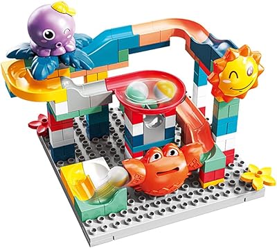 Amazon.com: COUOMOXA Marble Run Building Blocks Classic Big Blocks STEM ...