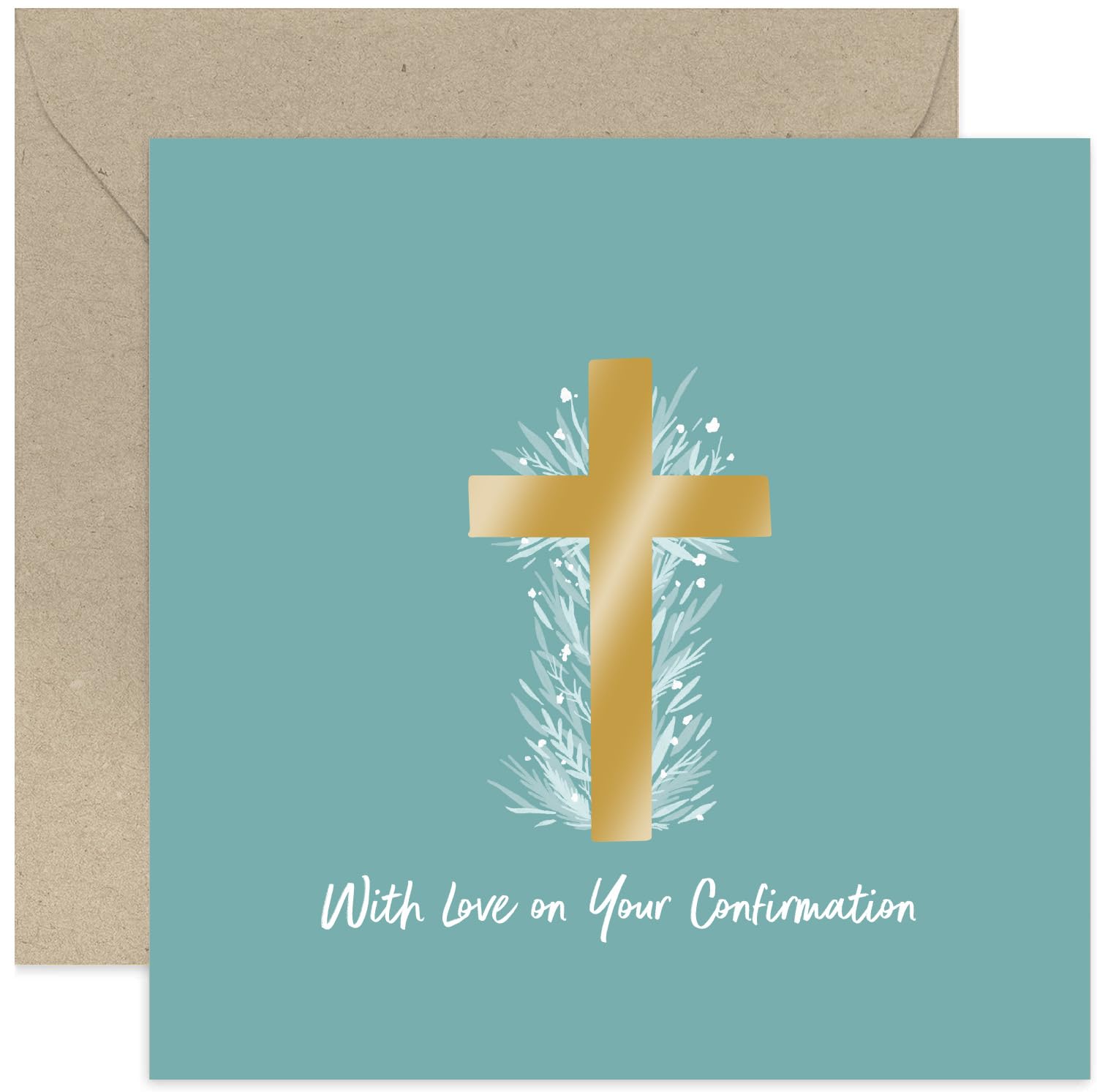 Old English Co. Floral Confirmation Card for Girl or Boy - Green ...