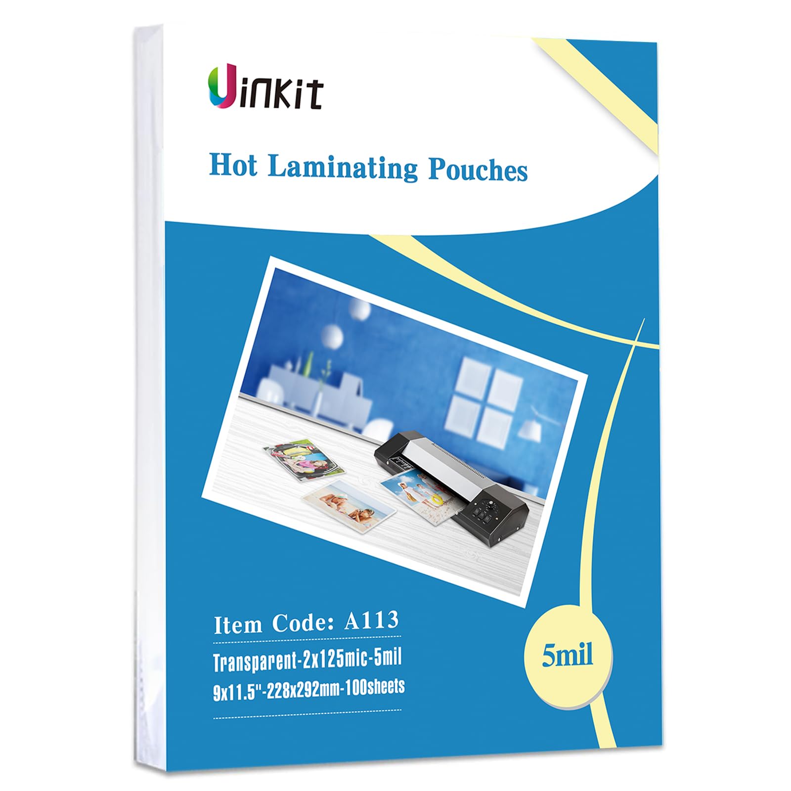 Uinkit Hot Thermal Laminating Pouches 5Mil Thick 9x11.5 Inches ...