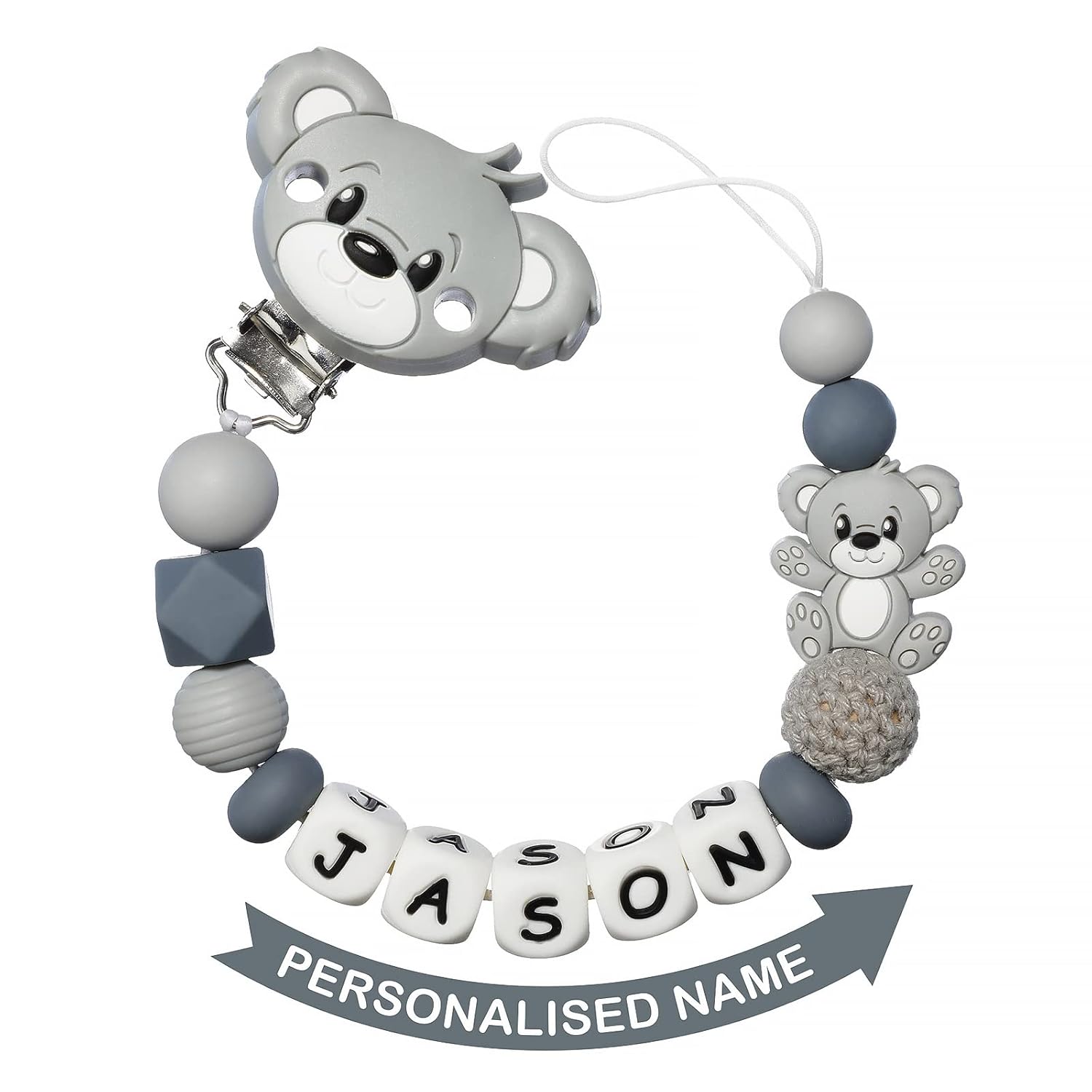 Amazon.com : Personalized Pacifier Clip with Name for Baby, Customized ...