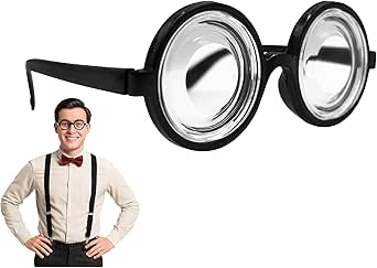 Amazon.com: Nicky Bigs Novelties Round Shaped Bubble Thick Lensed Nerd ...