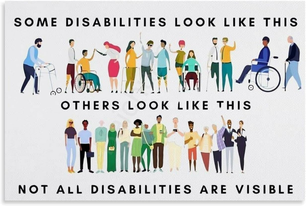 Amazon.com: Not All Disabilities Are Visible Poster Metal Tin Sign Wall ...