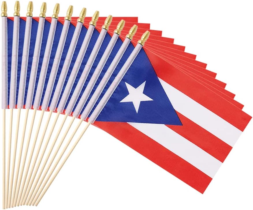 Amazon.com : Ckexin 25Pack Small Puerto Rico Flag Handheld Mini Puerto ...