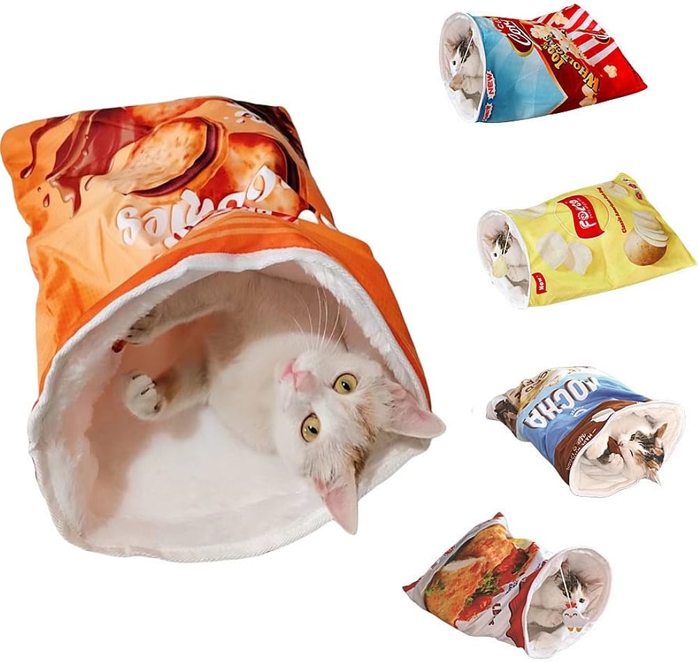 Amazon.com : HANSOM Cat Tunnel Bag Toy Cat Sleeping Bagfor Indoor Cats ...