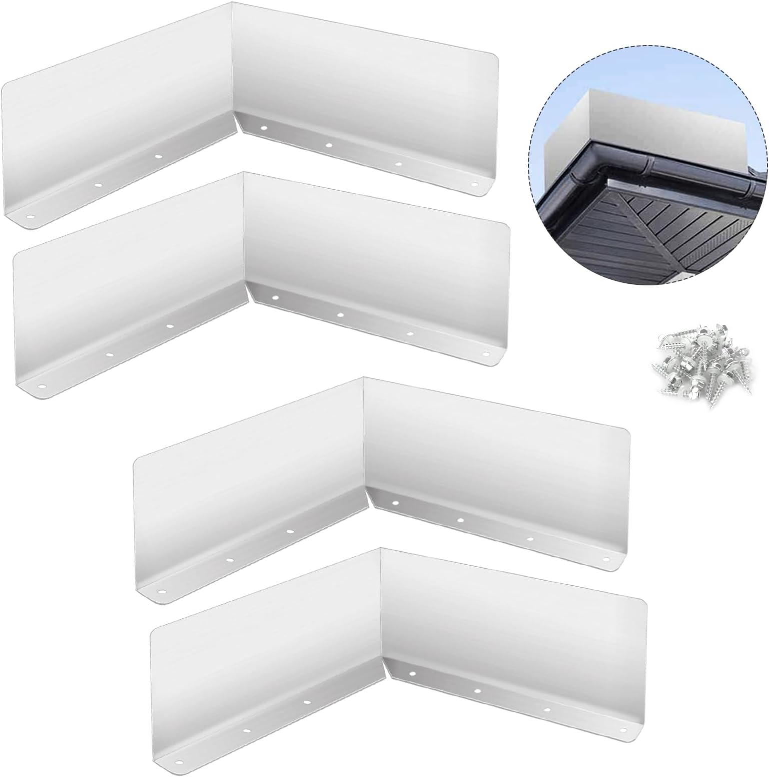 YAYODS 4 Pack Gutter Valley Splash Guards, Rain Gutter Valley Roofing ...