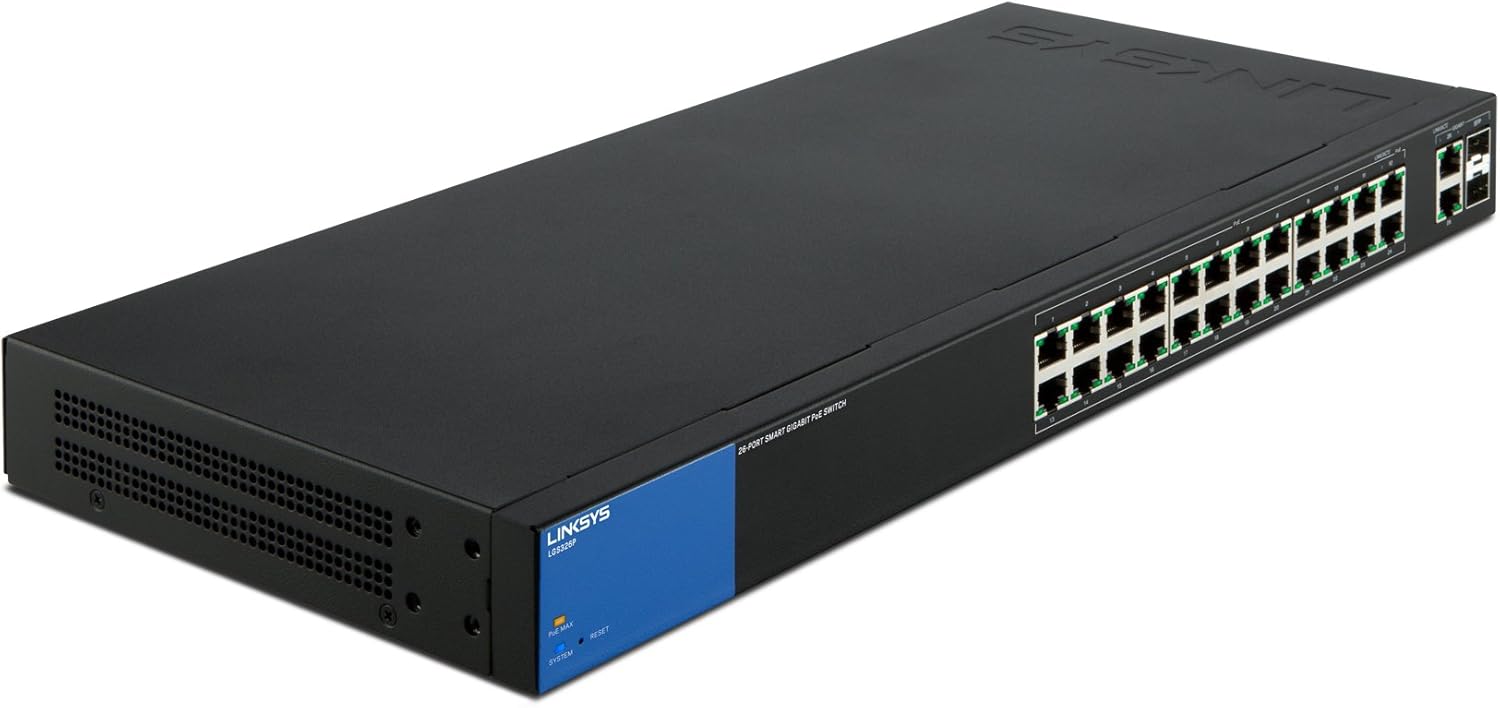 Amazon.com: Linksys Business LGS326P 24-Port Gigabit PoE+ (192W) Smart ...