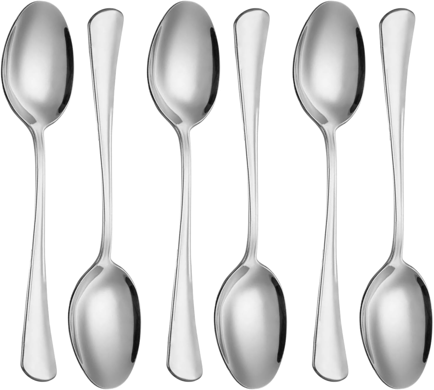 AEX Premium Table Spoons, Stainless Steel Spoon Set of 6, Round Edge ...