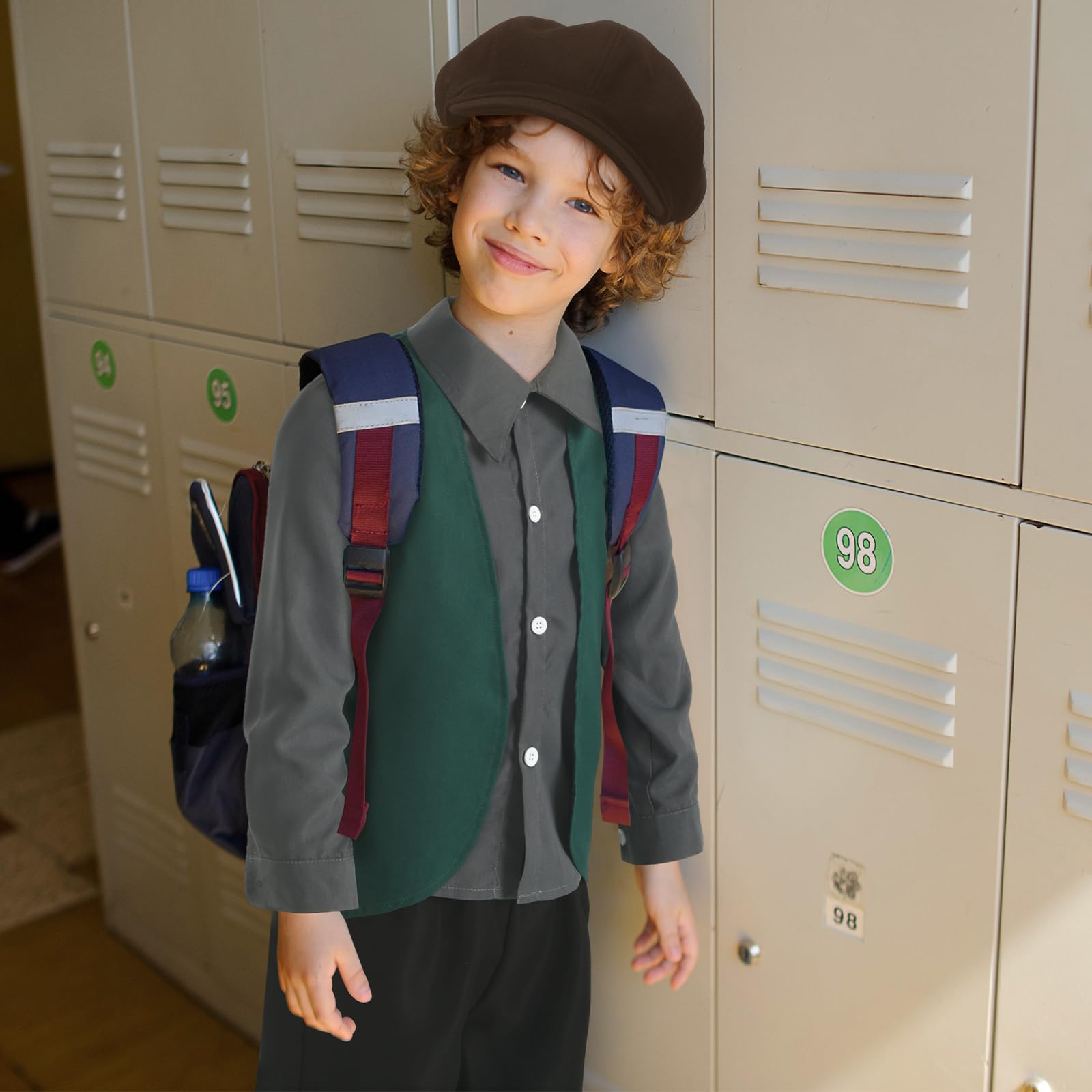 Handepo 4 Pcs Boy Colonial Costume Set with Trousers Cap Waistcoat ...