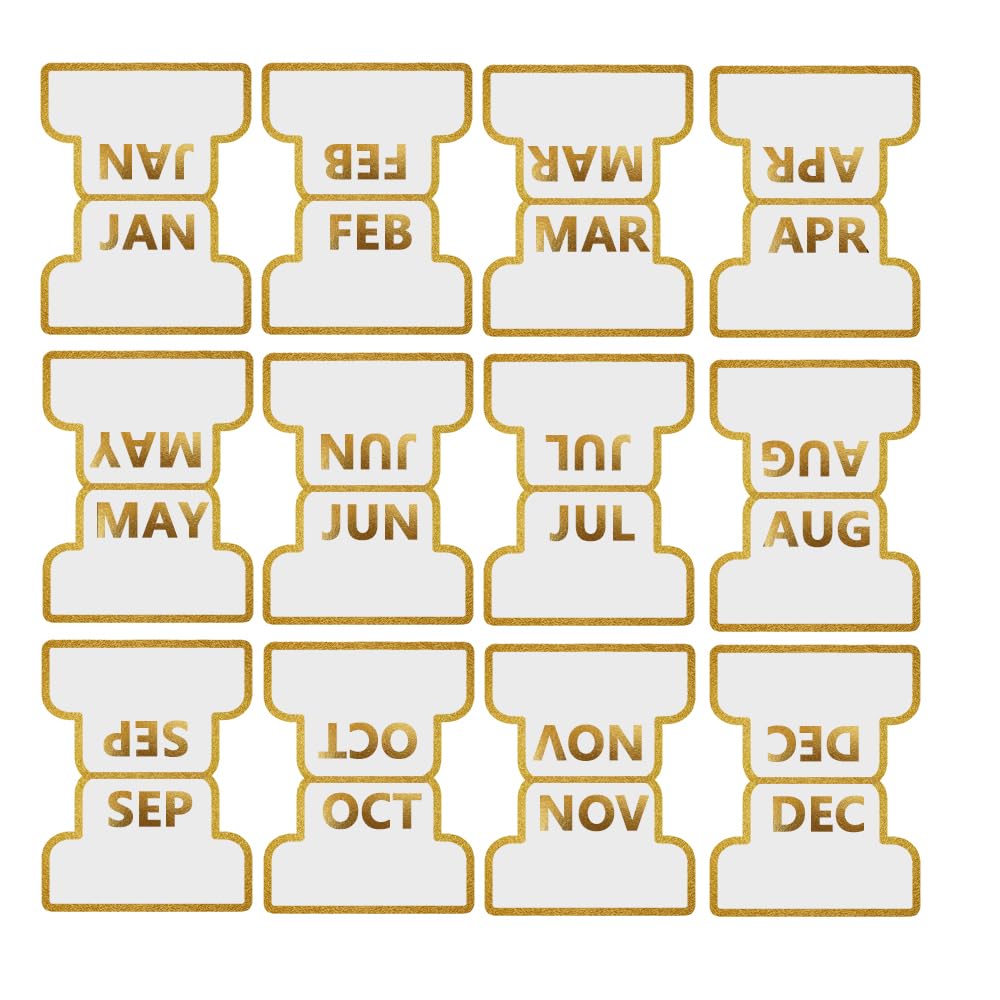 Amazon.com: 60 Pcs Adhesive Clear Gold Foil Monthly Tabs Planner ...