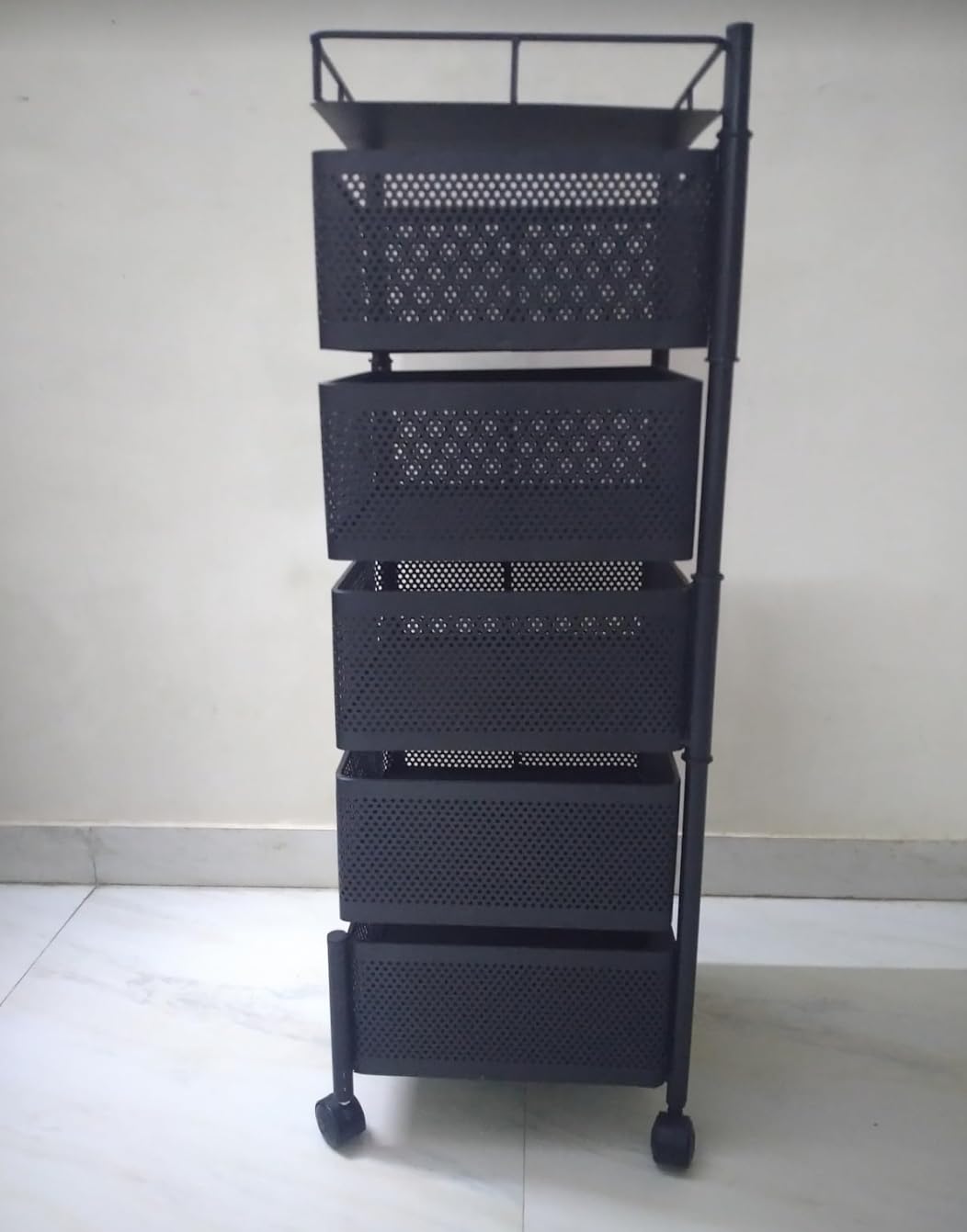 GLOBAL LOCAL Square Kitchen Trolley with Wheels Kitchen Organizer ...