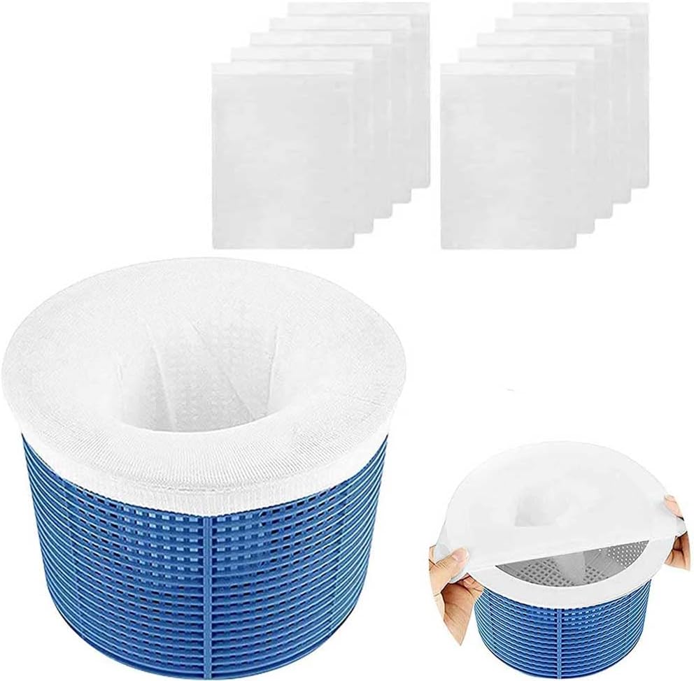 Pool Skimmer Socks, 10Pcs Reusable Ultra Fine Mesh Pool Filter Saver ...