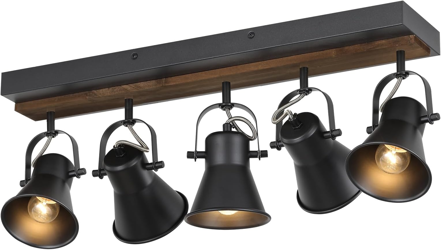 KEESFU 5-Light Track Lighting Kit,Black Semi Flush Mount Ceiling Light ...