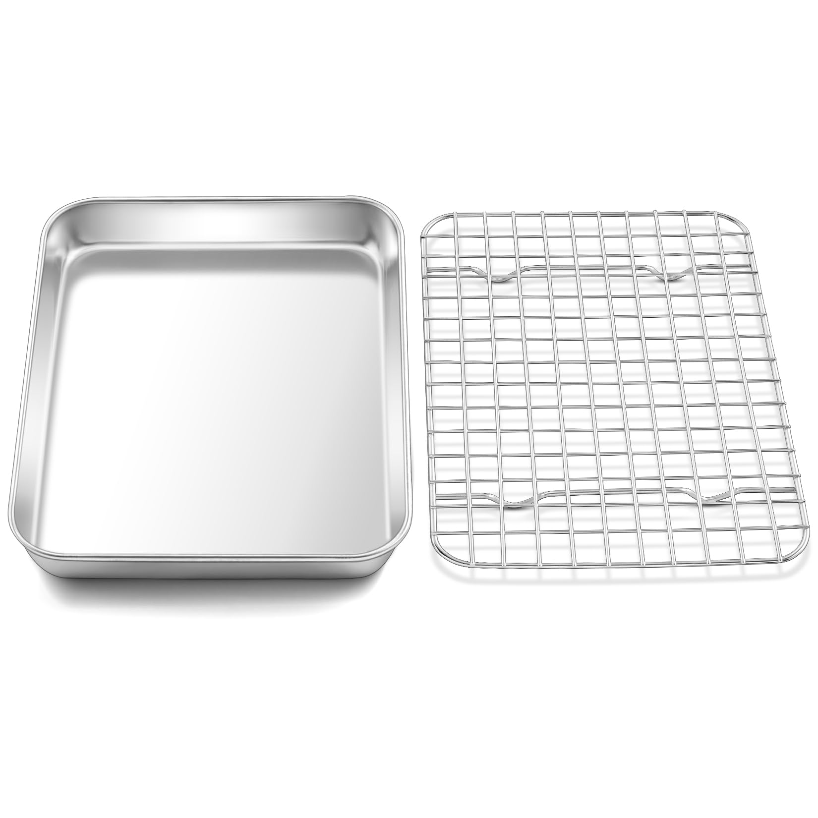 Onader Backblech mit Abkühlgitter, Edelstahl Mini Backform Rechteckig ...