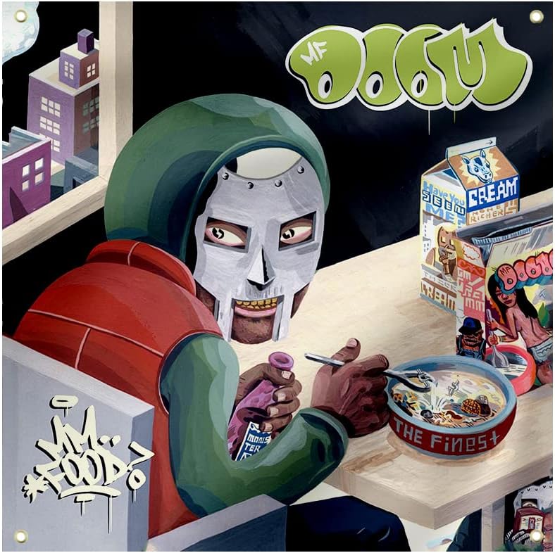 Amazon.com: 3x3 Ft MF Rapper Doom,Disc "Mm.Food",Art Music Album Wall ...