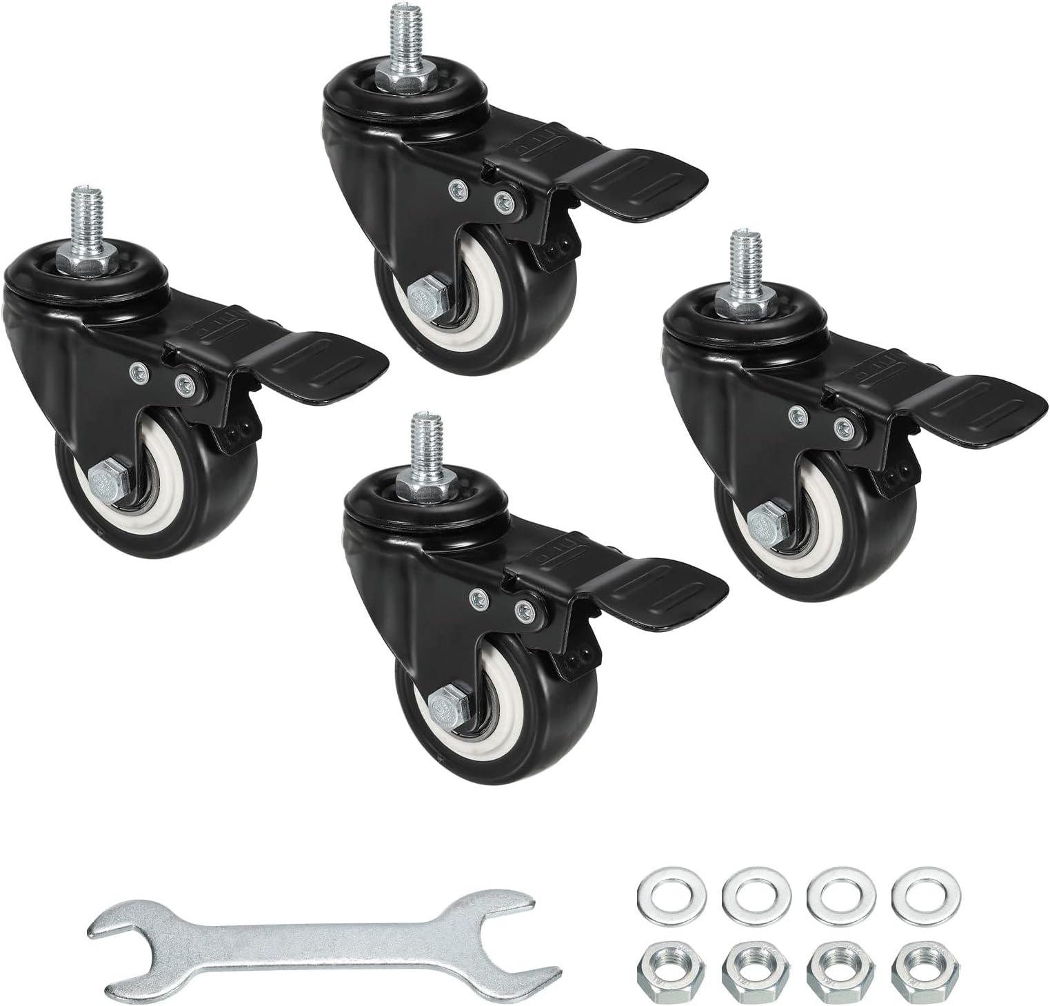 Heavy Duty Castor Wheels | 4-Pack, Swivel with M8 Bolt Caster Wheels ...