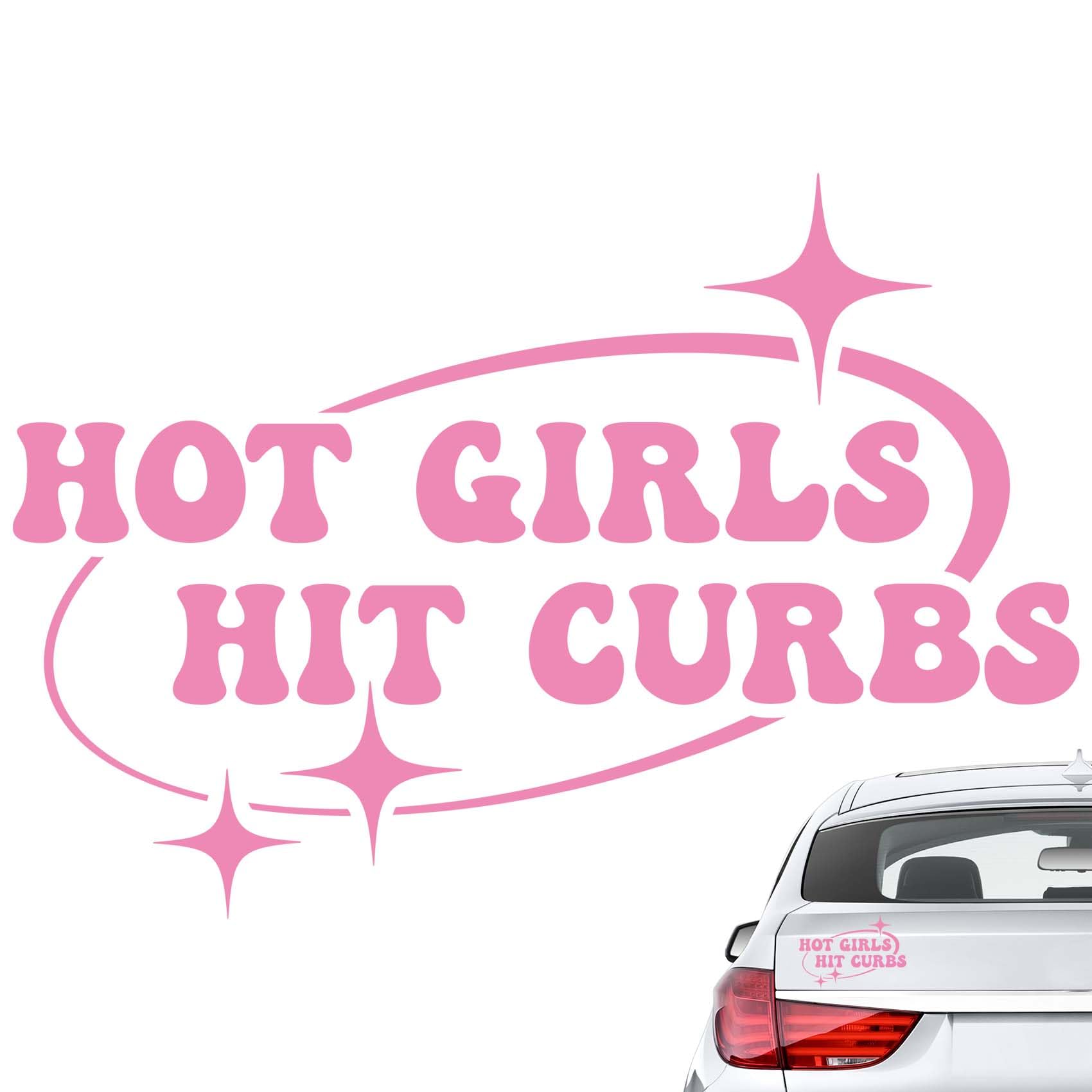Jiayaus Car Stickers, HOT Girls HIT CURBS Car Sticker, Funny Car ...