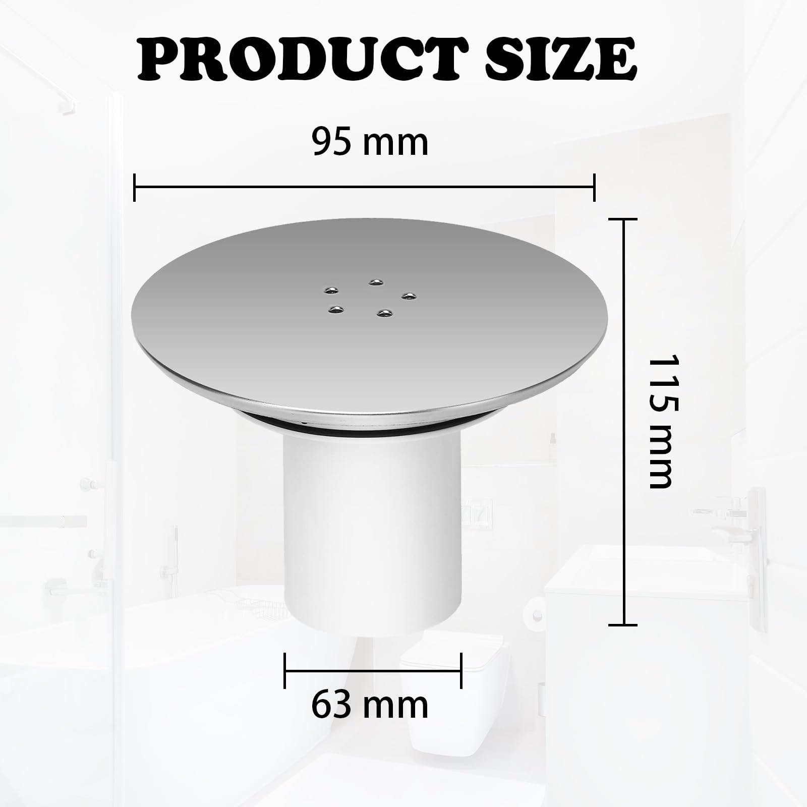 Shower Drain Cover, Shower Waste Trap Cover for 90mm/115mm Shower ...