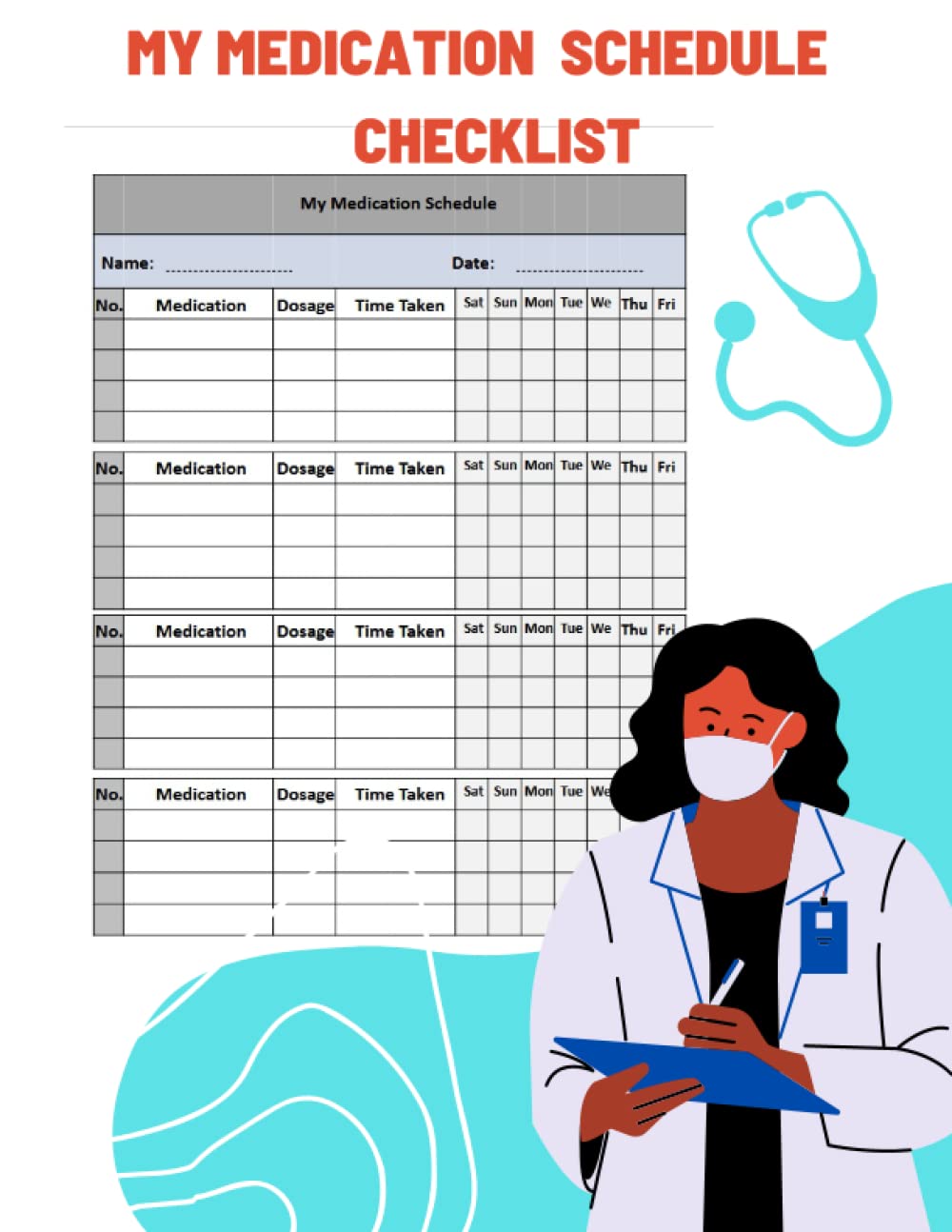 My Medication Schedule Checklist: Simple Personal Medication Daily ...