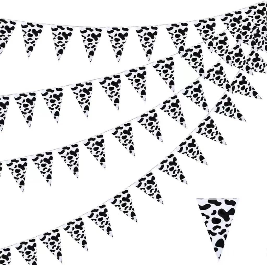 Amazon.com : 78.7 ft Cow Print Pennant Banners Cow Print Bunting Banner ...