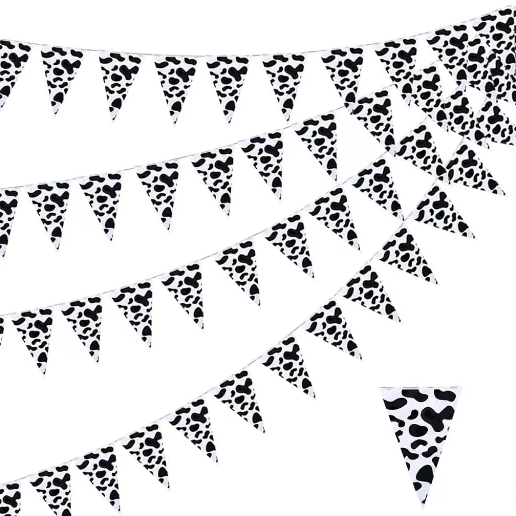 Amazon.com : 78.7 ft Cow Print Pennant Banners Cow Print Bunting Banner ...