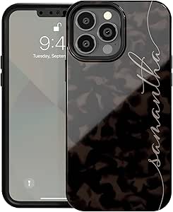 Amazon.com: Artisticases Custom Calligraphy Name Tortoiseshell Tort Personalized Monogram Case ...