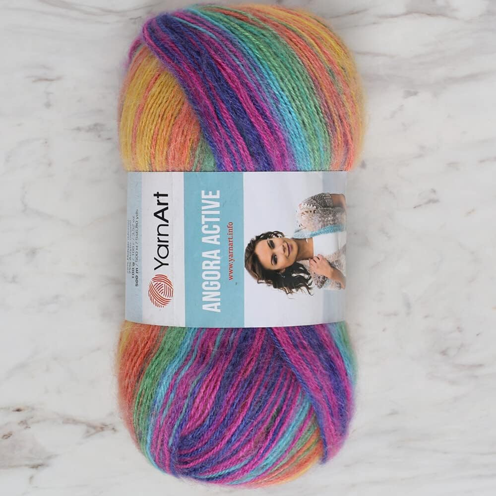 Amazon.com: 1 Skein YarnArt Angora Active Knitting Yarn, 25% Mohair 75% ...